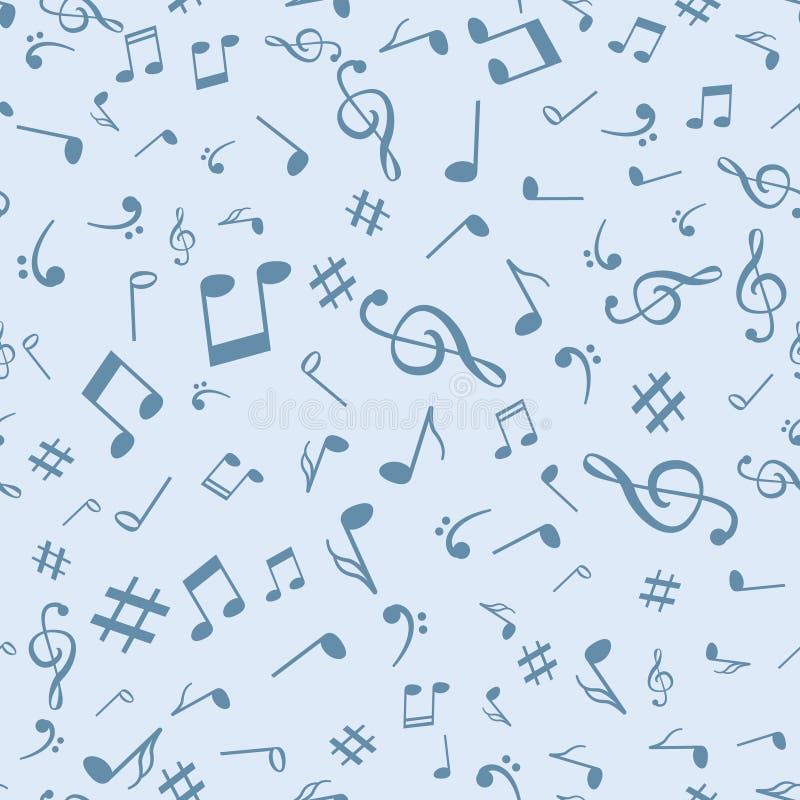 Abstract Music Notes Seamless Pattern Background Vector Illustration ...