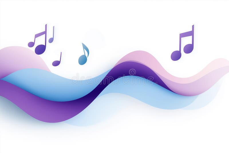 Abstract Music Notes and Sound Waves Stock Illustration - Illustration ...