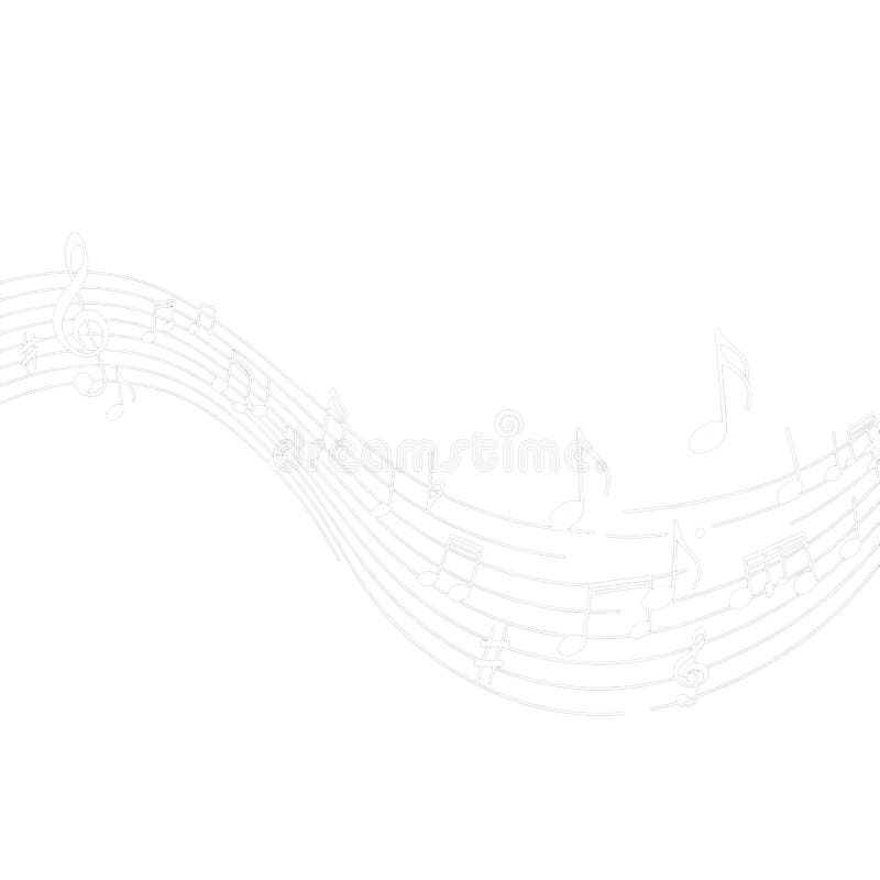 Abstract Music Notes Wave Design Transparent Background Stock ...