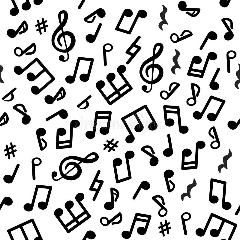 Abstract Music Seamless Pattern of Music Notes. Stock Vector ...