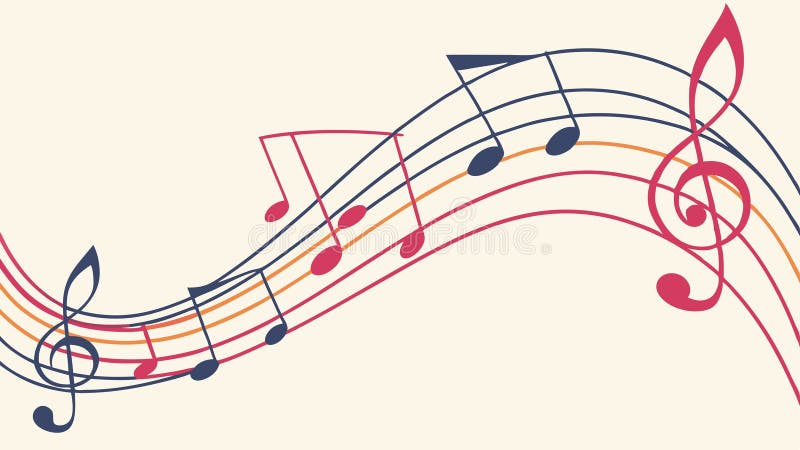 Abstract Music Staff with Flowing Notes Illustration, Vector Design ...