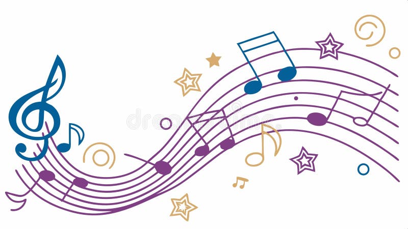 Abstract Music Staff with Notes and Abstract Elements Vector Design ...