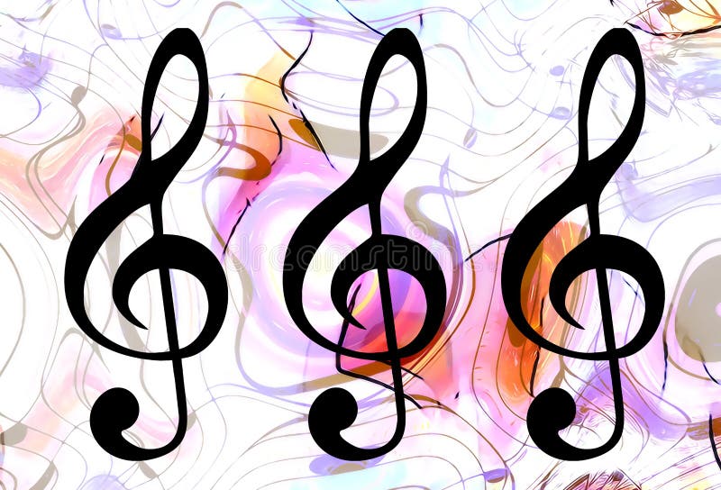 Abstract Set of Music Clefs and Lines with Notes, Music Theme Graphic ...