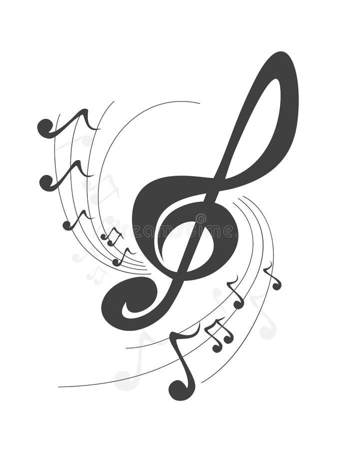 Abstract Music Violin Key Music Notes Stock Illustration - Illustration ...