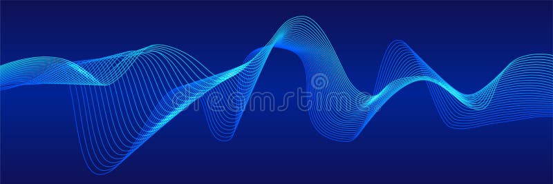 Abstract Music Wave of Many Lines. Curve Colored Lines on White ...