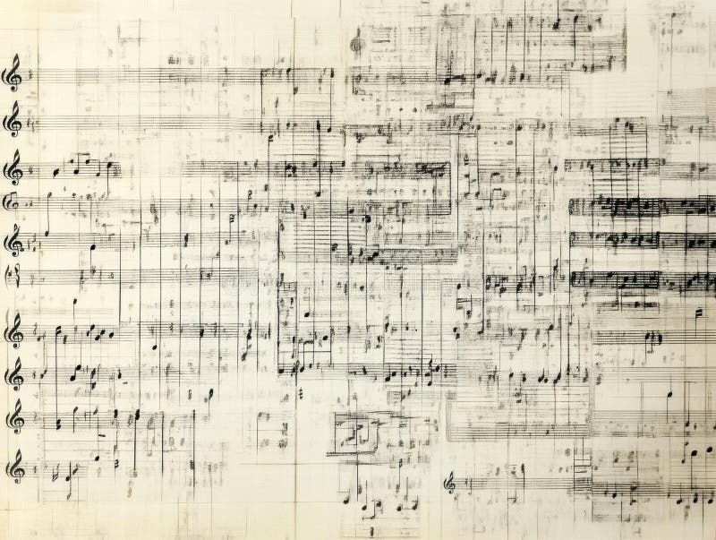 Abstract Musical Background, Layers of Notes and Rhythm Stock Image ...