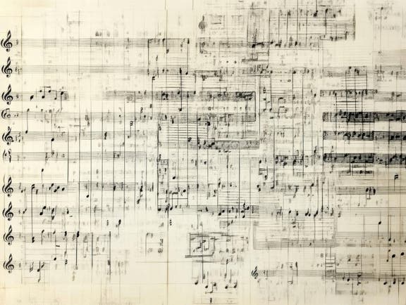 Abstract Musical Background, Layers of Notes and Rhythm Stock Image ...