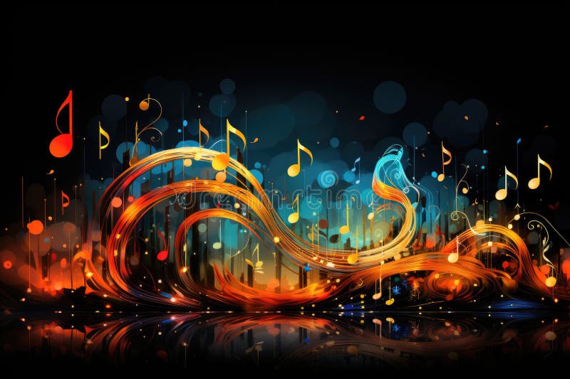Abstract Musical Background Made of Colored Notes Stock Photo - Image ...