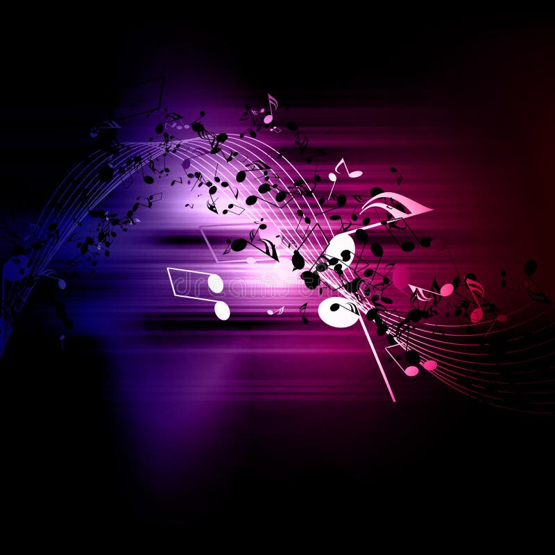 Abstract Musical Background with Notes Stock Vector - Illustration of ...