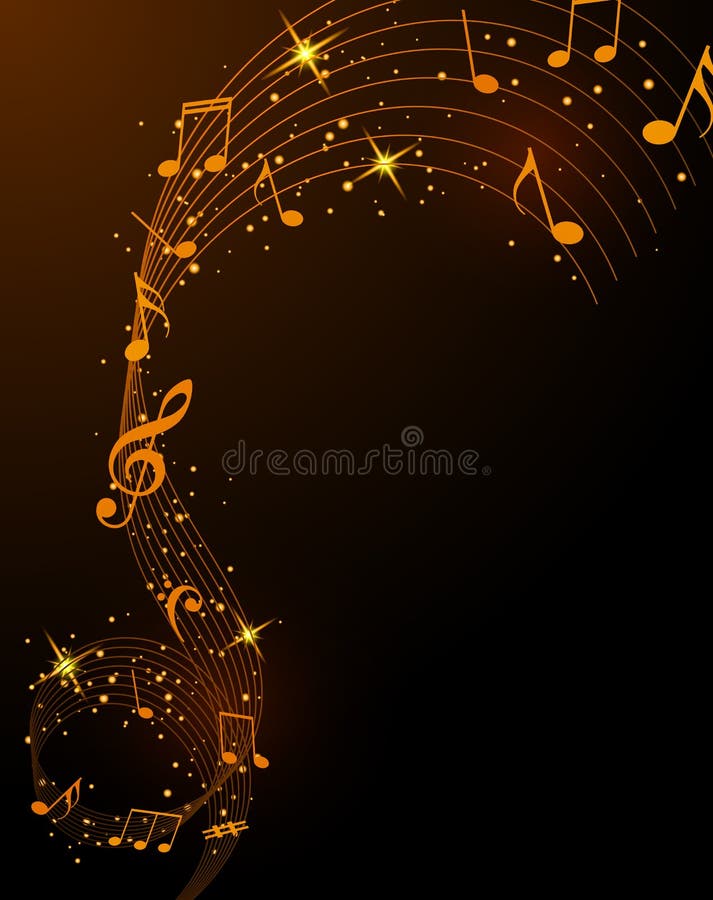 Abstract Musical Background with Notes Stock Vector - Illustration of ...