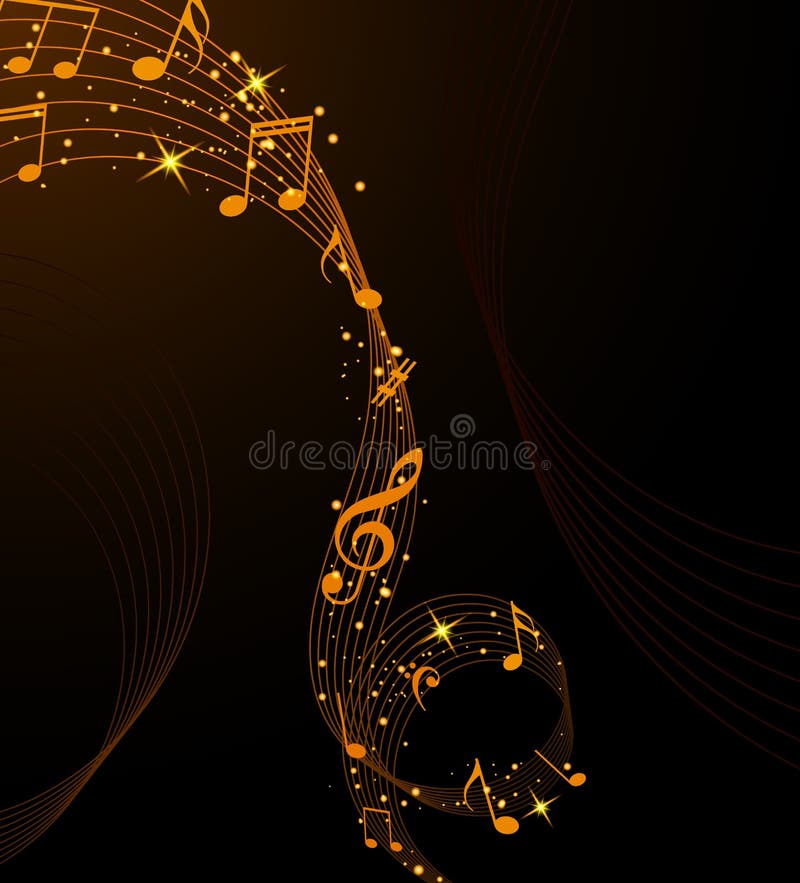 Abstract Musical Background with Notes Stock Vector - Illustration of ...
