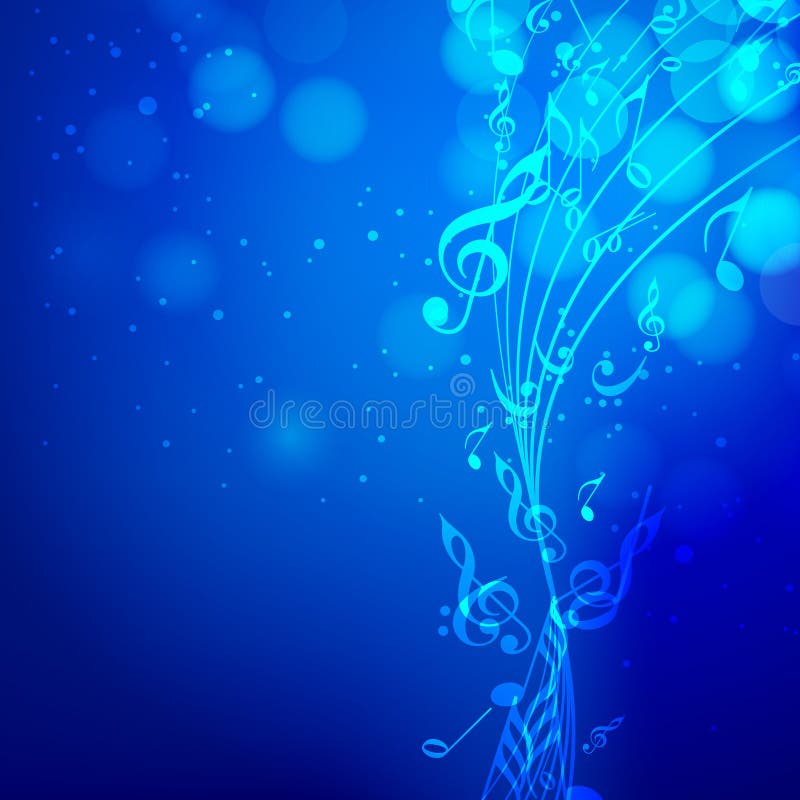 Shiny Musical Notes on Blue Background. Stock Illustration ...