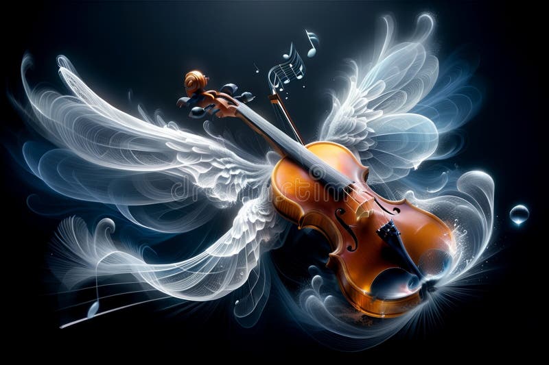 Abstract Musical Background with Violin and Notes Stock Photo - Image ...