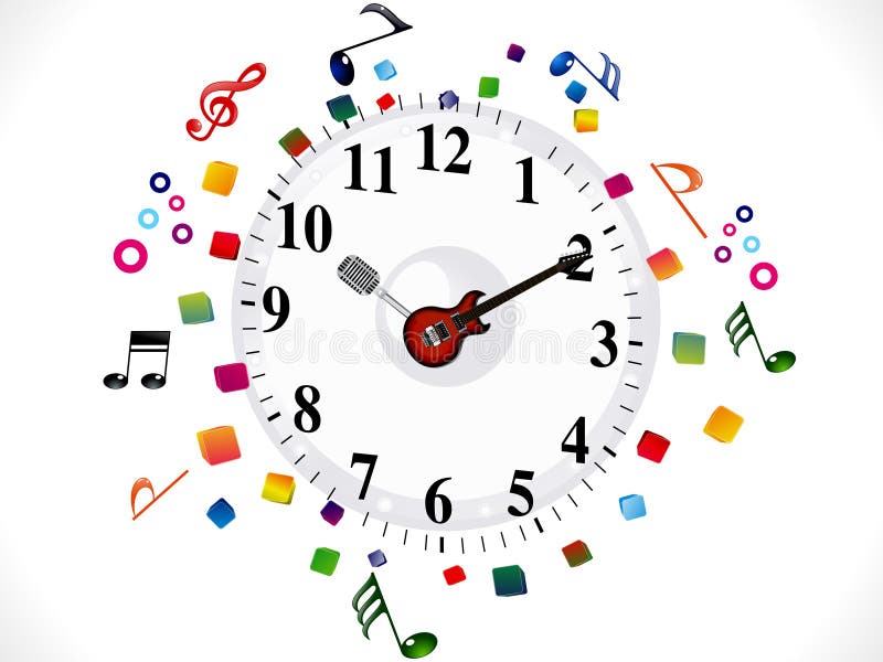 Wave Background with Floral and Musical Note Stock Vector ...