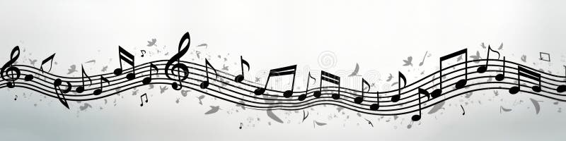 Abstract Musical Illustration. Black Silhouettes of Music Notes ...