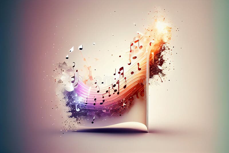 Abstract Musical Note Symbol Painting, Bright Background. Generative AI ...