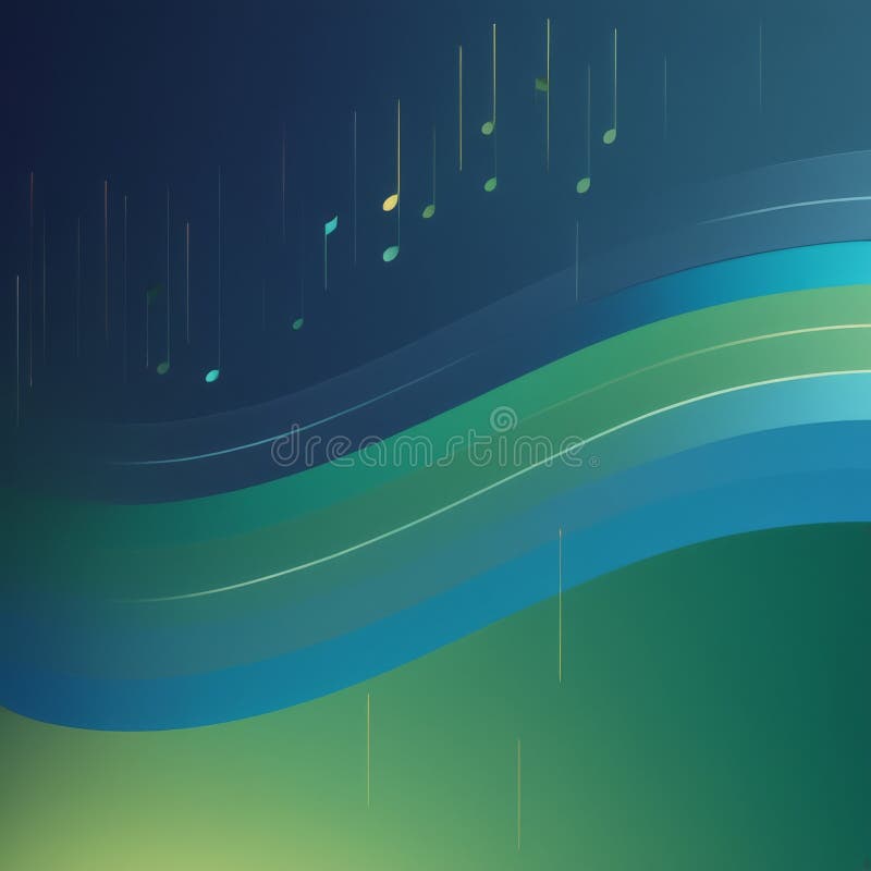 Abstract Musical Notes on Gradient Background Stock Illustration ...