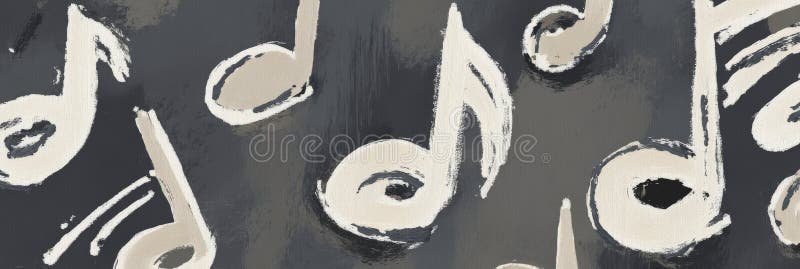 Abstract Musical Notes Painted with Bold Brush Strokes Stock ...