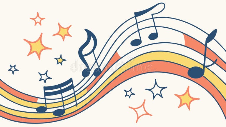 Abstract Musical Notes with Stars for Creativity, Vector Design ...