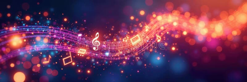 Abstract Musical Score, Flowing Notes Fill Frame, Continuous, Wrapping ...