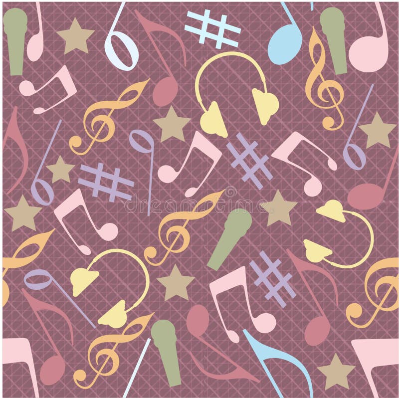 Abstract Musical Seamless Pattern. Stock Illustration - Illustration of ...