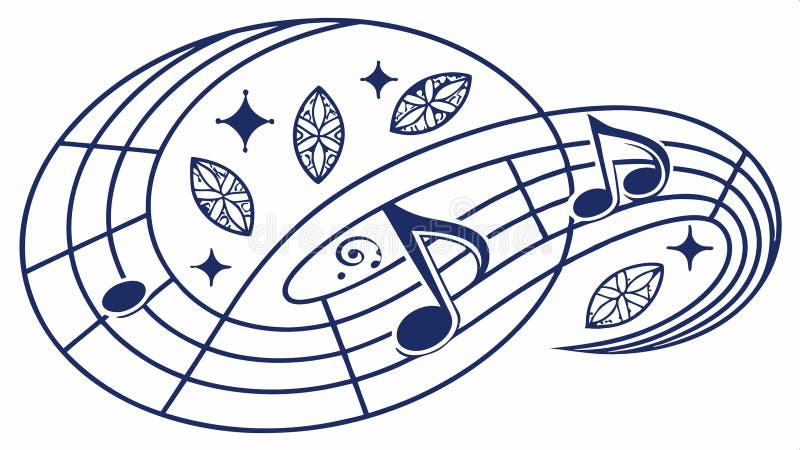 Abstract Musical Staff with Notes, Symbolizing Music and Melody Design ...