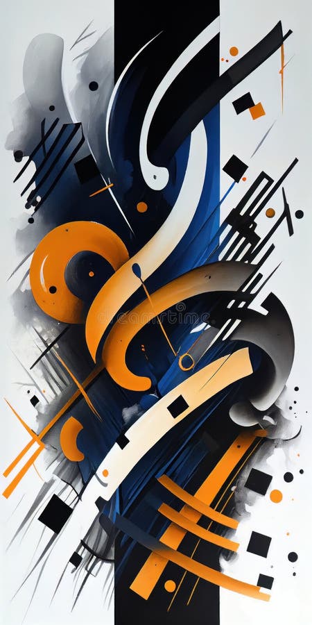 Abstract Musical Theme Painting Stock Illustration - Illustration of ...