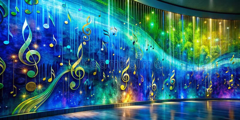 Abstract Musical Wall Art in a Modern Interior Space. Generative AI ...