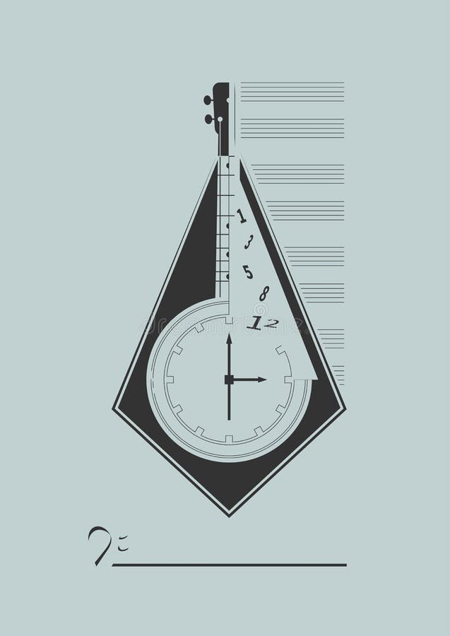 Abstract Musical Wall Clock Stock Vector - Illustration of clock ...