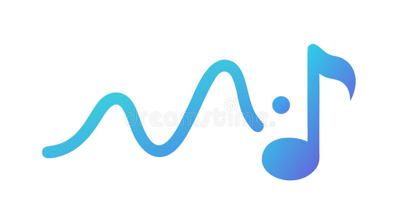 Abstract Musical Waveform with Notes, Vector Design Generative AI Stock ...