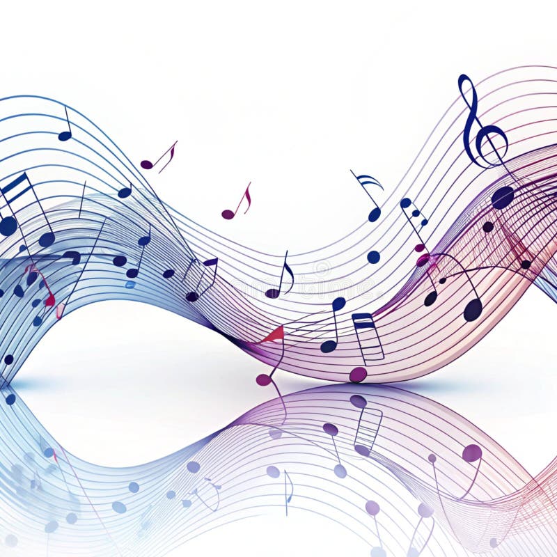 Elegant Waves Abstract Musical Notes Pattern Stock Photos - Free ...
