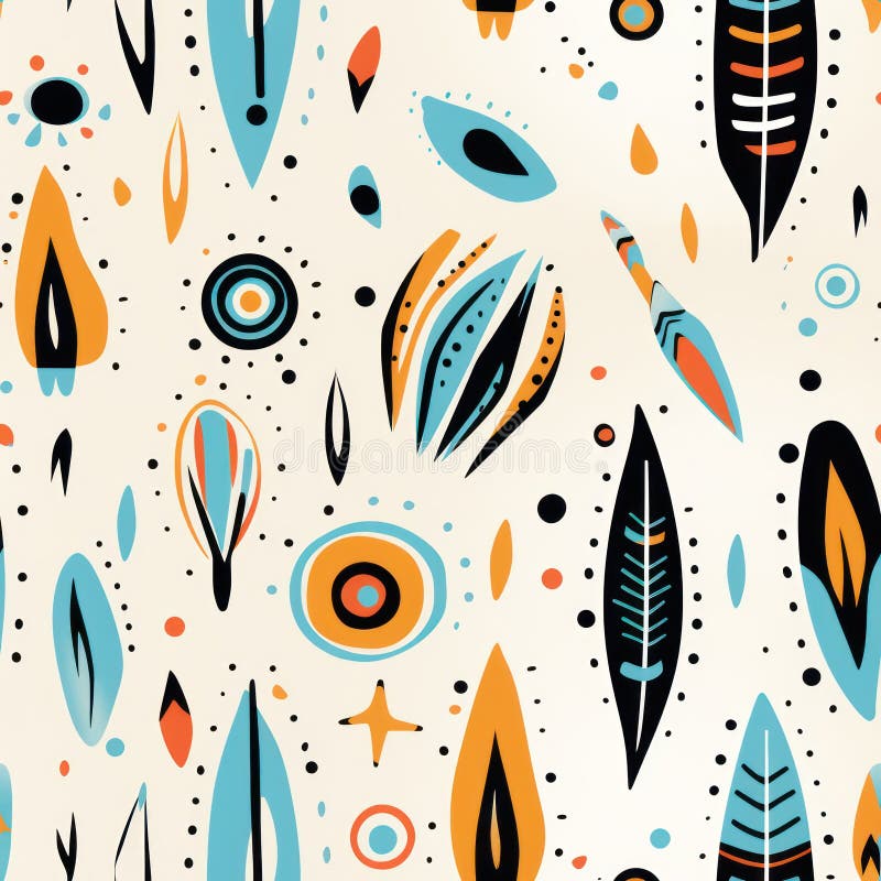 Abstract Native Patterns: Seamless Acrylic Design AI Generated Stock ...