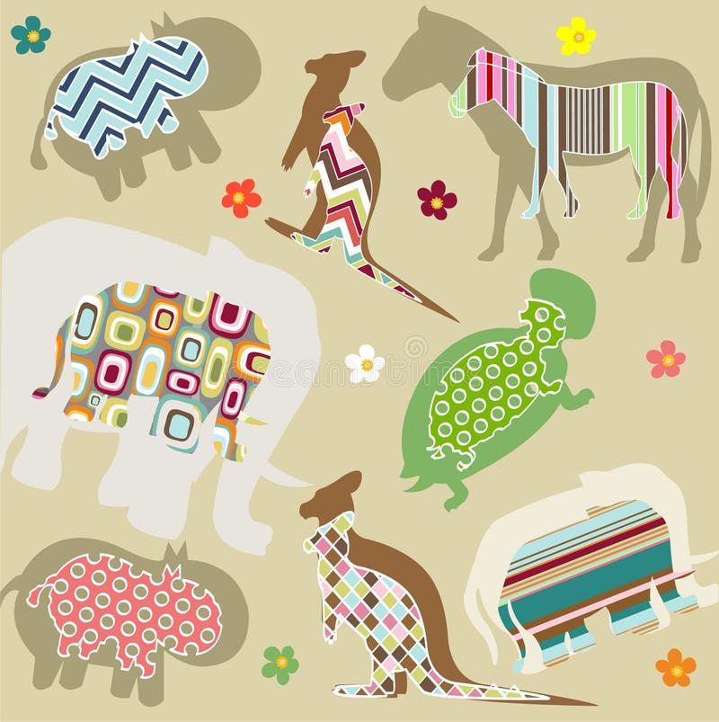 Abstract Animals Pattern SEAMLESS Stock Vector - Illustration of ...