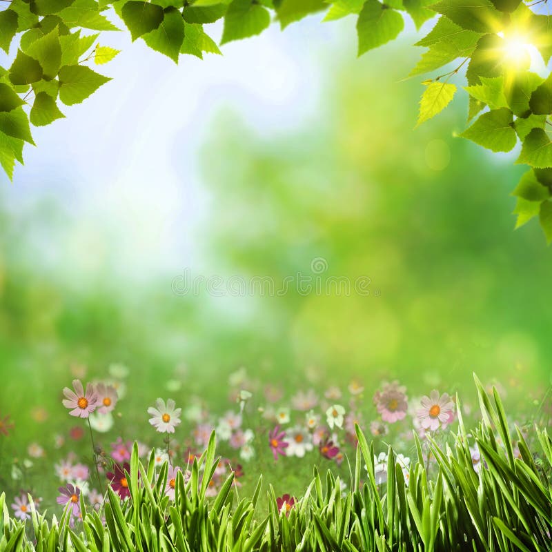 Abstract Natural Backgrounds On Green Grass. Stock Photo - Image of ...