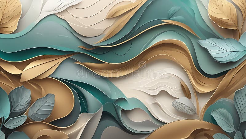 Abstract Natural Elements with Organic Patterns and Gradient Colors ...