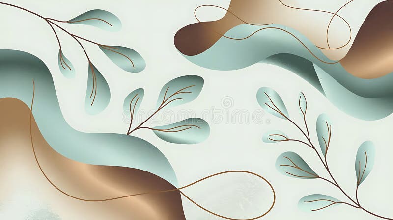 Abstract Natural Elements with Organic Patterns and Gradient Colors ...