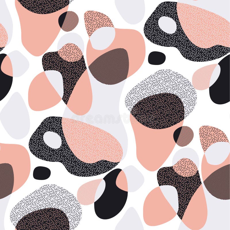 Abstract Natural Forms with Geometric Texture Stock Vector ...