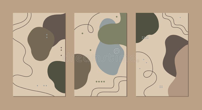 Abstract Natural Forms Vector Backgrounds Set. Various Amorphous Shapes ...