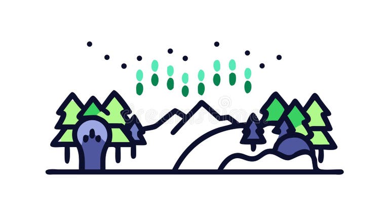 Abstract Natural Landscape with Sparse Trees, Vector Design Generative ...