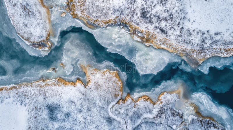 Abstract Natural Pattern on Winter River Stock Image - Image of nature ...