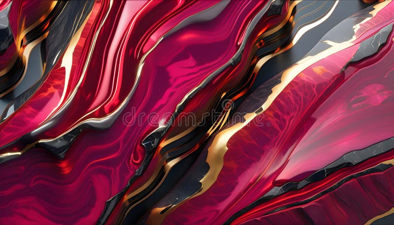 Abstract Natural Ruby Texture with Dark Veins with Gold Stock ...