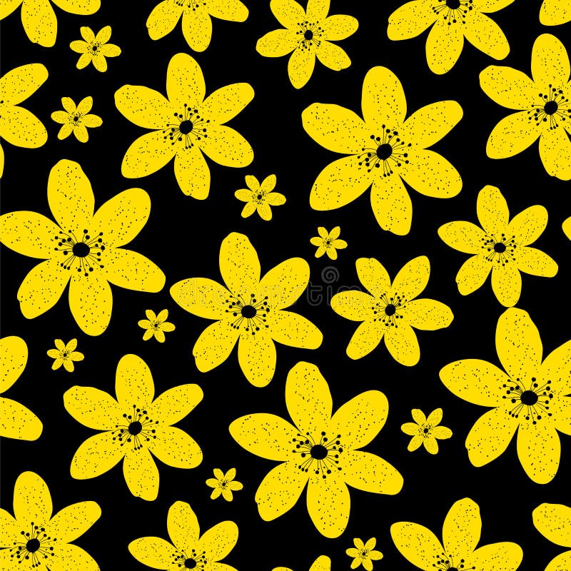 Abstract Natural Seamless Pattern Background with Yellow Flowers Stock ...