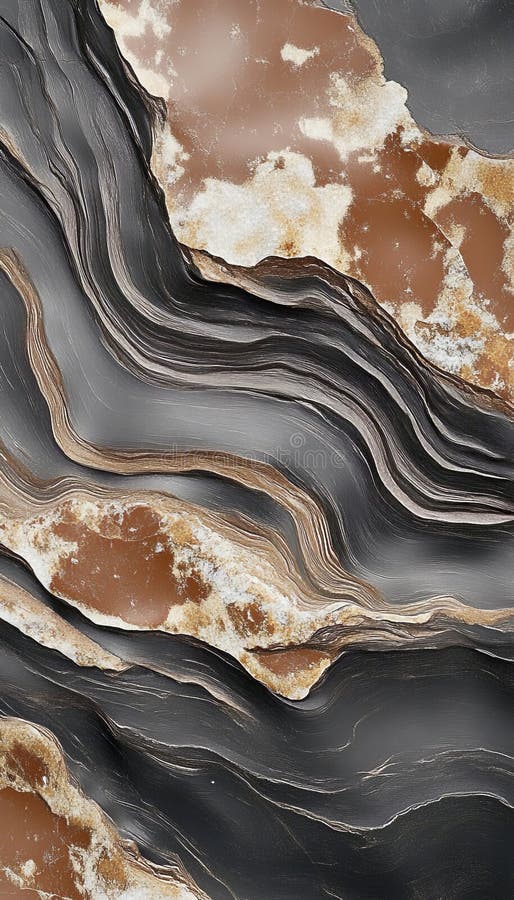 Abstract Natural Stone Texture. Wavy Stripes of Brown, Gray, Beige ...