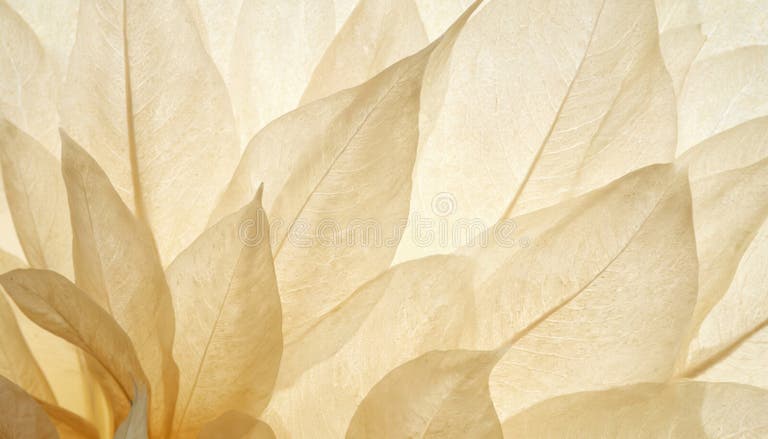 Abstract Nature Backdrop of Translucent Beige Leaves, Creating Delicate ...
