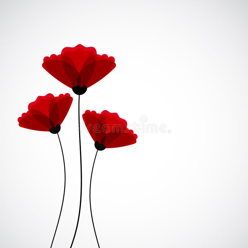 Abstract Nature Background with Red Flowers. Vector Stock Vector ... Abstract Nature Background with Red Flowers. Vector Stock Vector ...