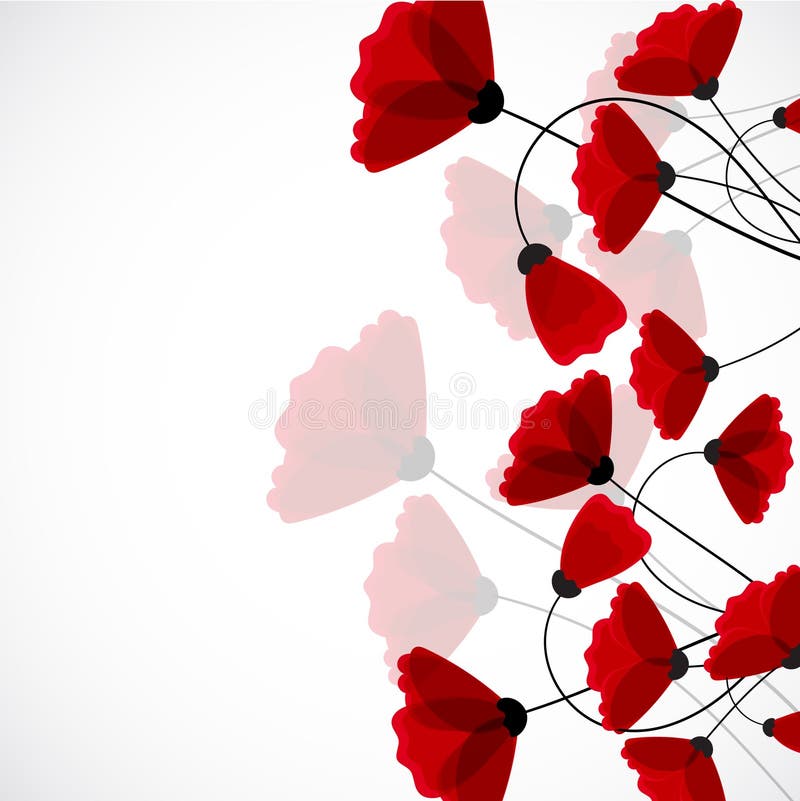 Abstract Nature Background With Red Flowers. Vector Stock Vector ... Abstract Nature Background With Red Flowers. Vector Stock Vector ...
