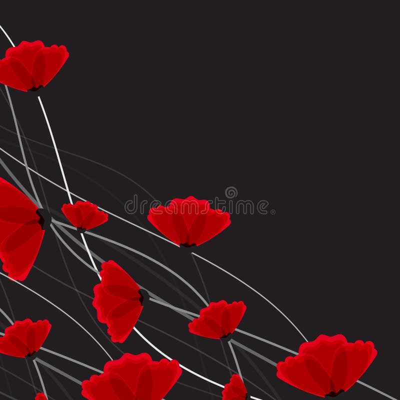 Abstract Nature Background with Red Flowers. Vector Stock Vector ... Abstract Nature Background with Red Flowers. Vector Stock Vector ...