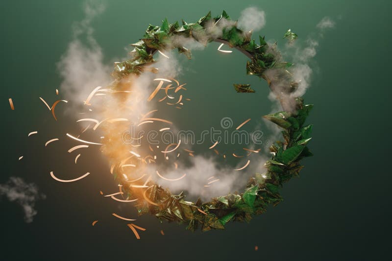 Abstract Nature Background. Smoke and Leaves in Motion Made a Glowing ...