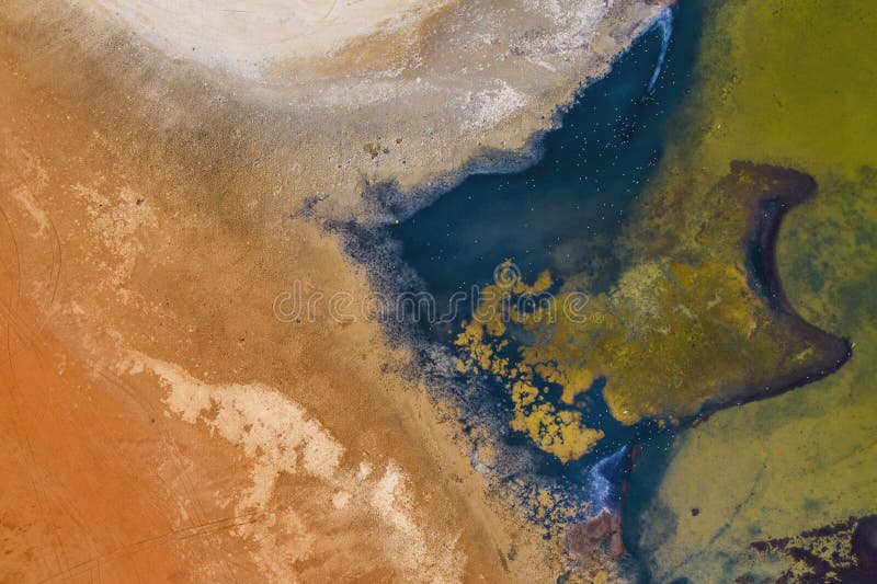 Top View of the Dry Estuary. Land Texture Stock Image - Image of ...