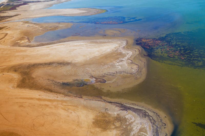 Top View of the Dry Estuary. Land Texture Stock Image - Image of ...